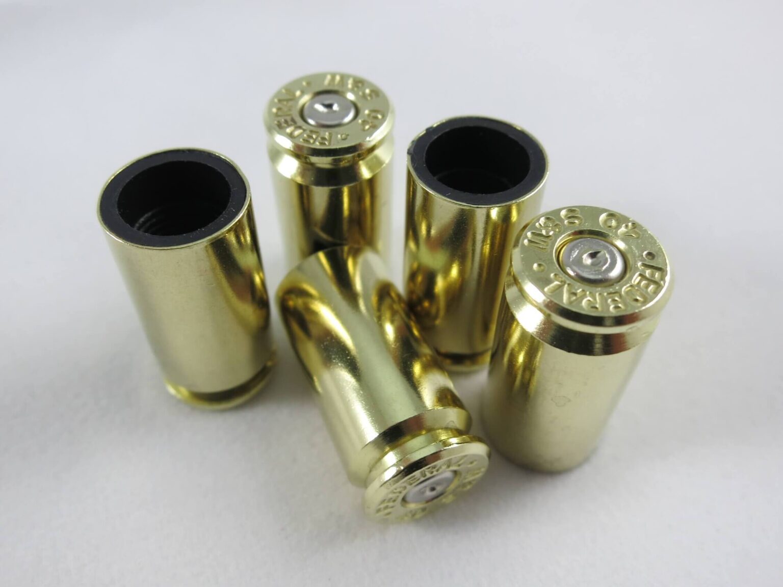 40 S&W Brass Case Valve Stem Caps with Nickel Primer - Lynx-ammo