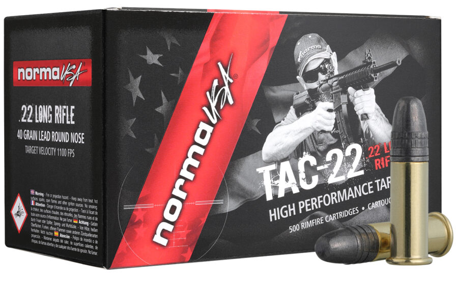 Norma 22 LR 40gr Lead Round Nose TAC-22 - 500 Rounds - Lynx-ammo