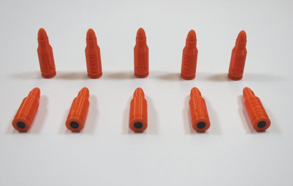 22 TCM Plastic Snap Caps / Dummy Training Rounds (10 Pack) - Lynx-ammo
