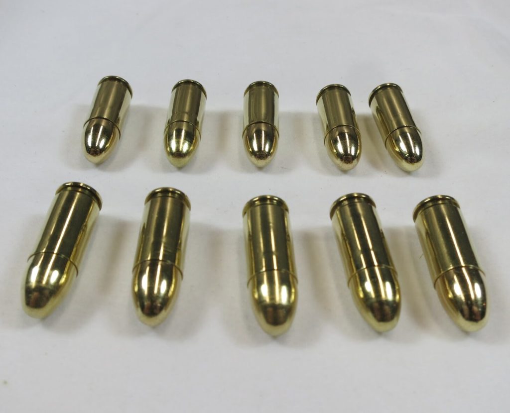 9mm Luger Brass Real Weight Snap caps / Dummy Training Rounds (10 pack ...