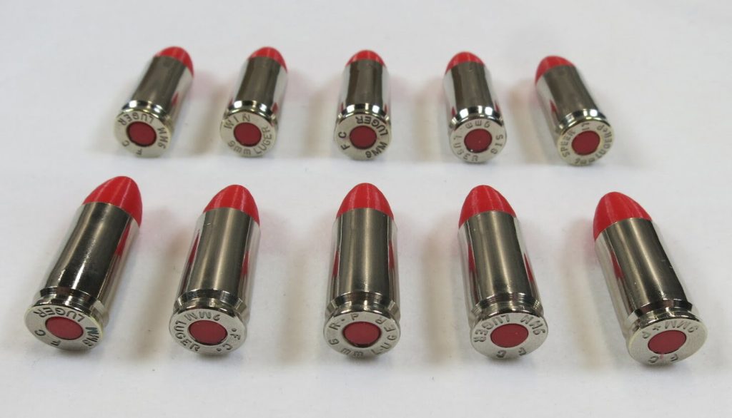 9mm Luger Nickel Snap caps / Dummy Training Rounds (10 pack) - Lynx-ammo