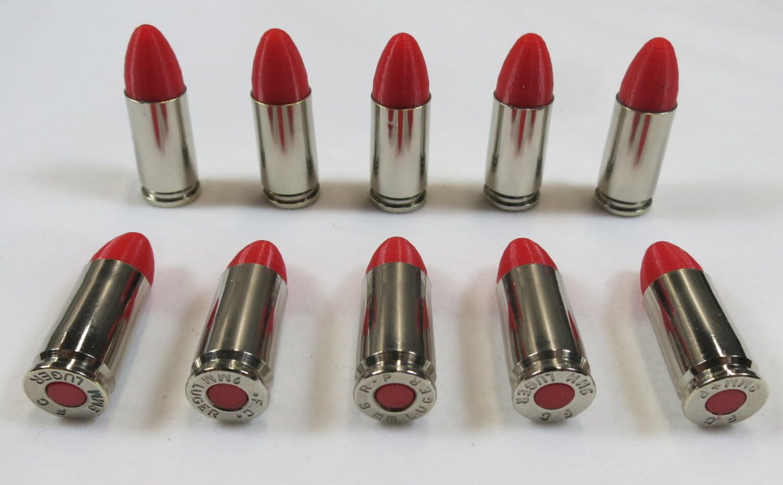 9mm Luger Nickel Snap caps / Dummy Training Rounds (10 pack) - Lynx-ammo