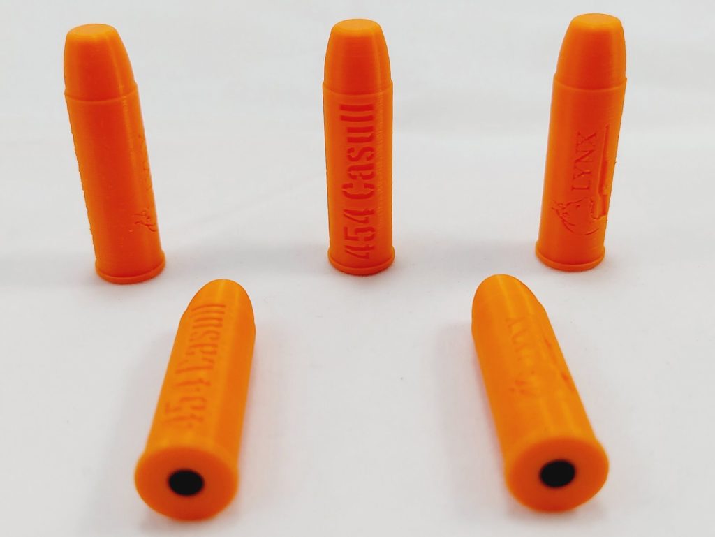 454 Casull Plastic Snap Caps / Dummy Training Rounds (5 Pack) - Lynx-ammo